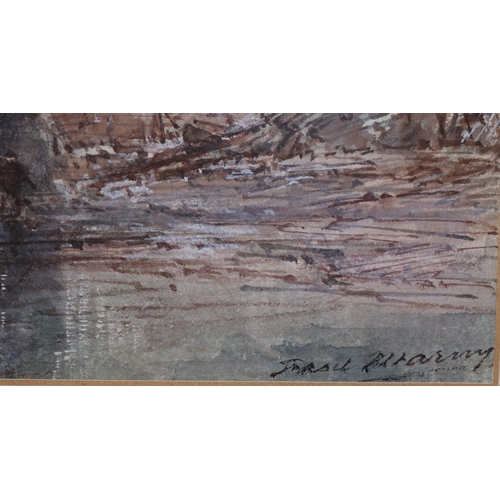 Paul Marny (1820-1914), watercolour, 26cm x 40cm, "River Scene in a ...