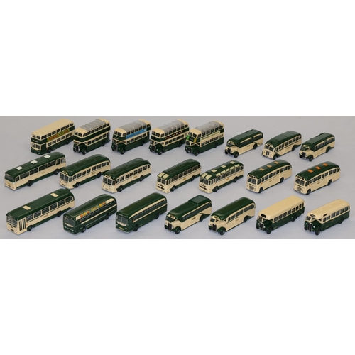 22 handmade models of "Maidstone District" buses