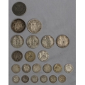 A selection of pre-1920 silver British coins, 112 grams