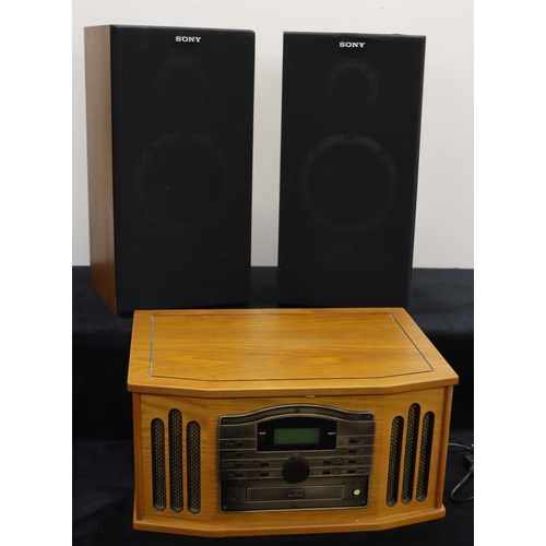 A pair of Sony SS-E34 speakers Serial No. 88886 and 88887, 24cm wide ...