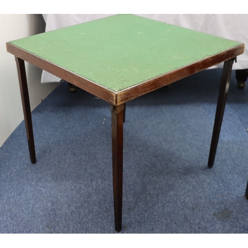 A Vono folding bridge table, top, 75.5cm x 76cm, 67cm high (scuffs to ...