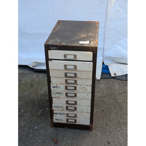 A Silver line 10 Drawer Filing Cabinet