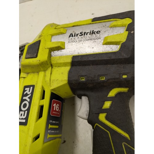 A Ryobi Air Strike Model R18N16G Cordless 18V Brad Nail Gun