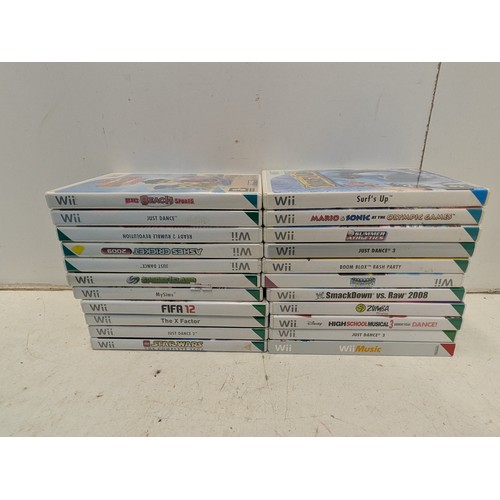 A large selection of various Wii games