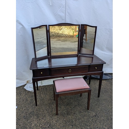 A Stag Minstrel Dressing table with 3 piece mirror, 3 drawers and ...