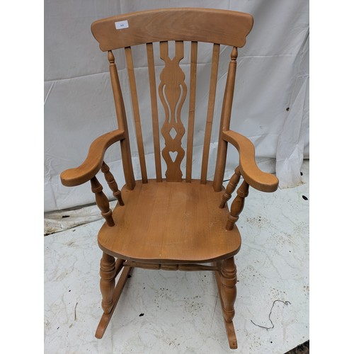 A pine rocking chair