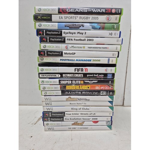 A selection of Wii, Xbox 360 and ps2 games