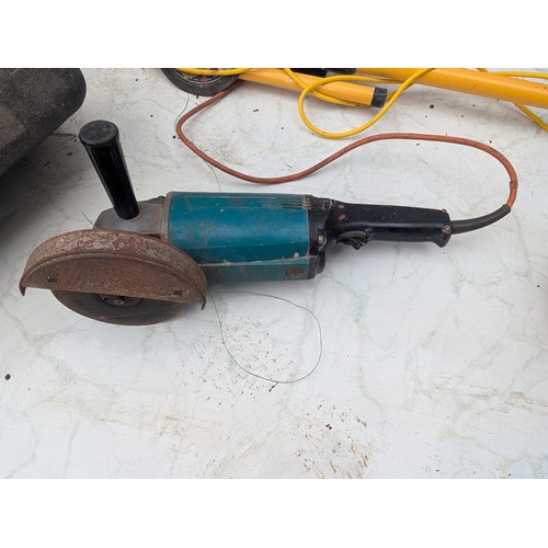 A Selection of 110 tools including a Makita 9 inch grinder, circular ...