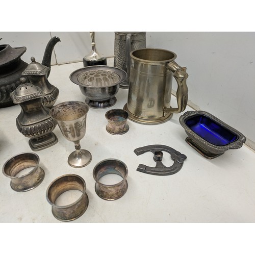 A large selection of various silver plated and pewter effects ...