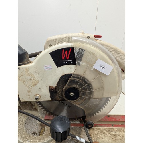 An Axminster AWSMS10 230v bench mitre Saw