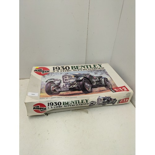 A part-assembled Airfix 1930 Bentley 4.5 litre supercharged model kit