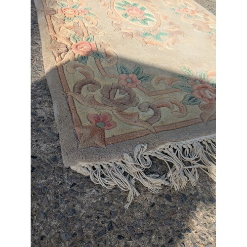 A deep pile wool area rug