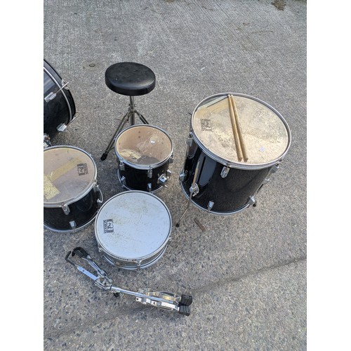 A Session pro drum kit with stool and drumsticks
