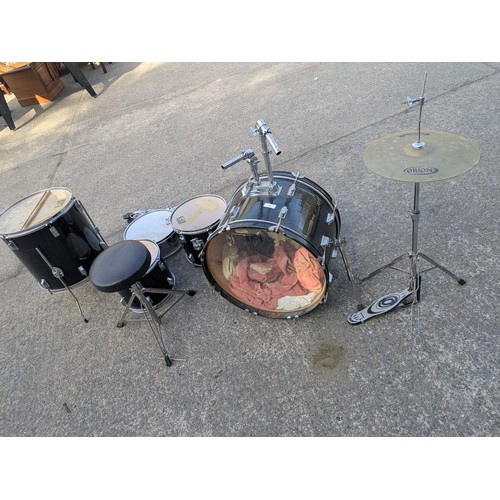A Session pro drum kit with stool and drumsticks