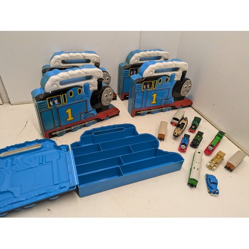 A selection of 5 vintage Thomas the tank engine display cases with ...