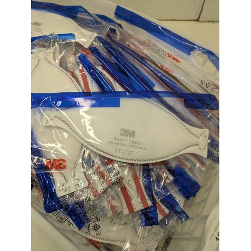 A large quantity of unused 3M face masks