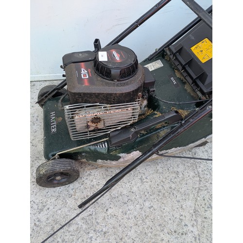 A hayter hawk petrol lawn mower with a briggs and Stratton spirit 40 engine
