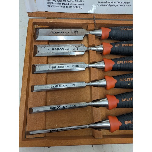 A 6 piece Bahco chisel set in storage case