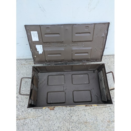 A metal military trunk