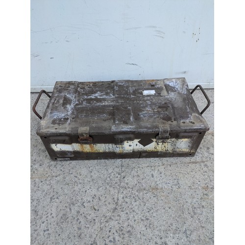 A metal military trunk