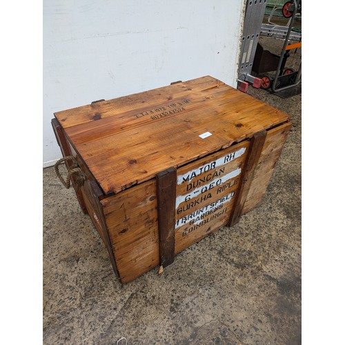 A military gurkha rifle storage trunk