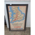 A vintage circa 1970s British Rail Motorail framed advertisement poster