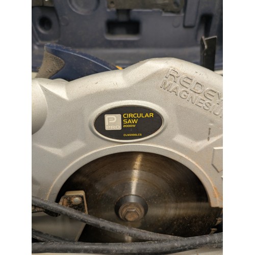 A Parkside pro 2000w circular saw model clm2000lcs in case