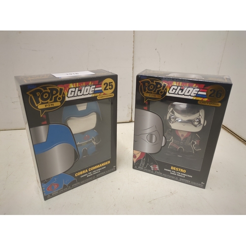A pair of Pop! GI Joe enamel badges - sealed