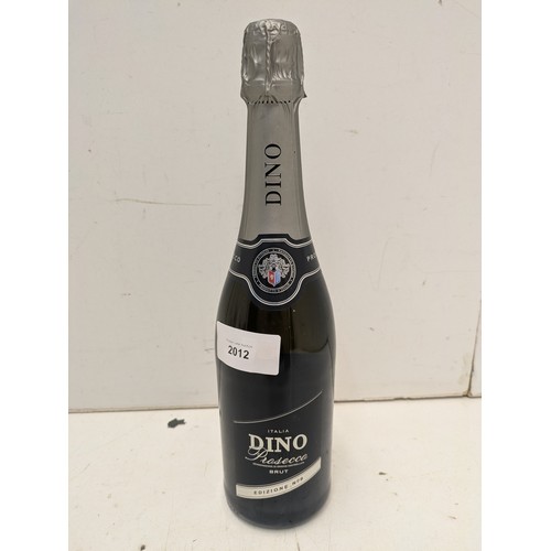 An unopened bottle of dino prosecco 75cl