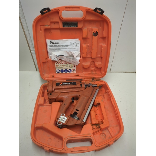 A Paslode Impulse IM350/90ct nail gun in case