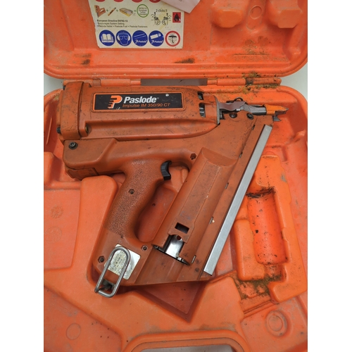 A Paslode Impulse IM350/90ct nail gun in case