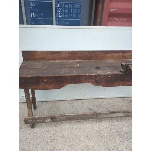 Rustic Oak Workbench with Vise