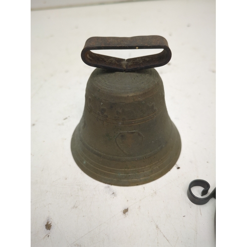 Brass Cowbell with Horseshow Decor
