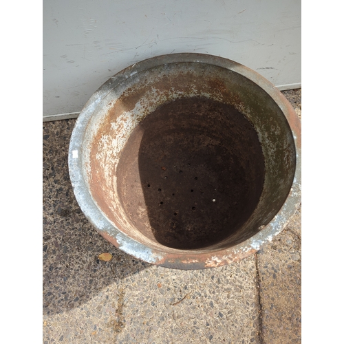 Rusted Metal Outdoor Planter Pot