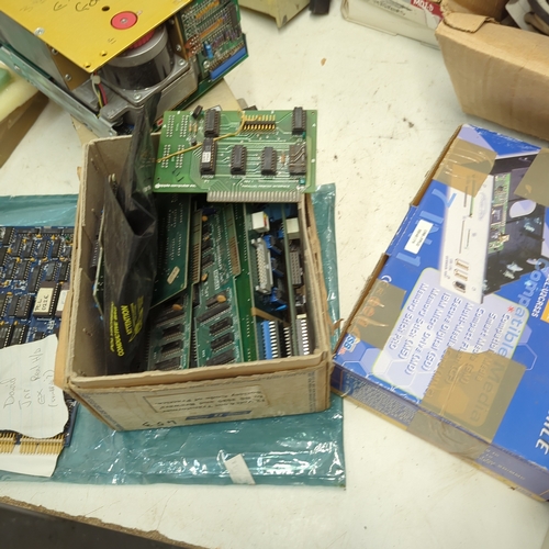 Vintage Computer Parts and Floppy Disks Assortment