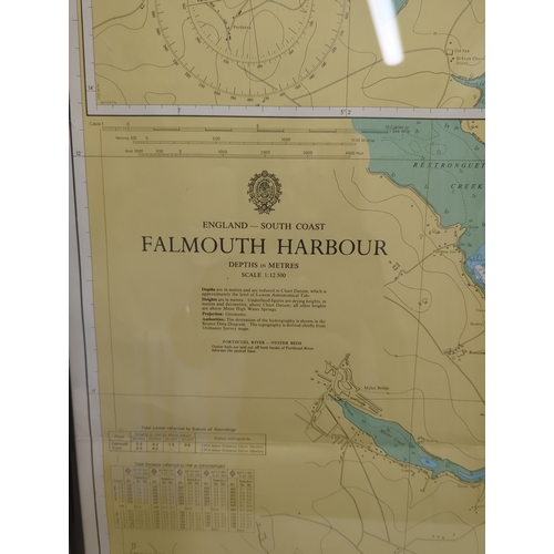 Framed Nautical Chart of Falmouth Harbour