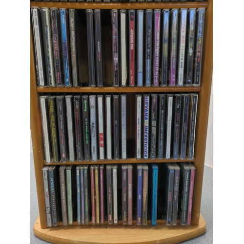 Oak CD Storage Unit with Music Collection