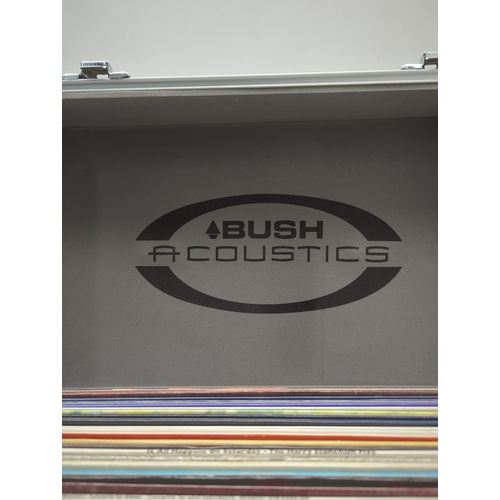 Job lot of vinyl records and Bush Acoustics cases