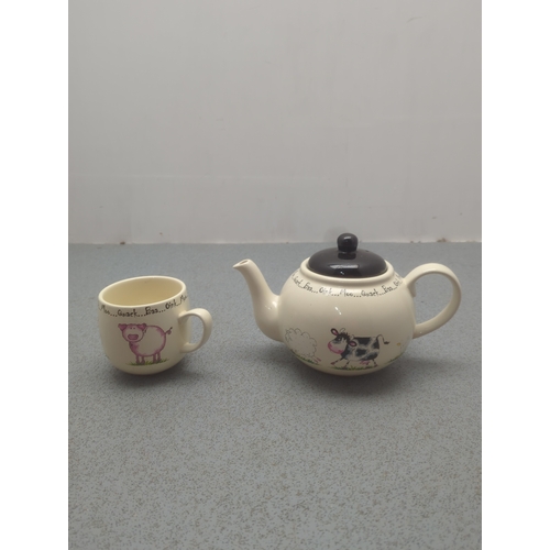 Farm Animal Teapot and Mug Set