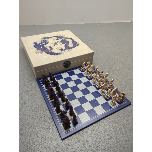 Decorative Chinese Style Chess Set with Dragon Motif Box