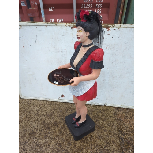Decorative Painted Fibreglass Figurine with Tray - Approx 5 feet tall