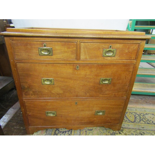 19th century mahogany Naval chest of two deep and two shallow drawers ...