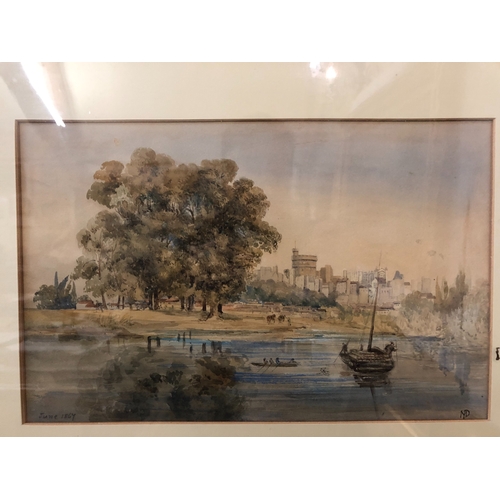 Seven 19th-20th century watercolours and an oil painting, to include: F ...