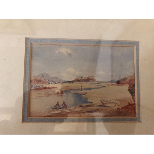 Seven 19th-20th century watercolours and an oil painting, to include: F ...