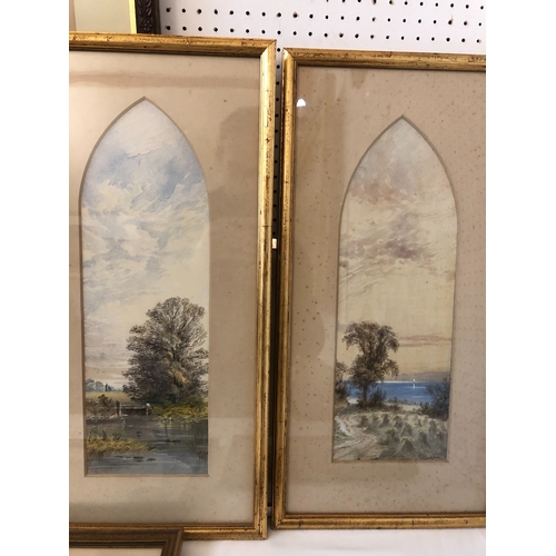 Seven 19th-20th century watercolours and an oil painting, to include: F ...