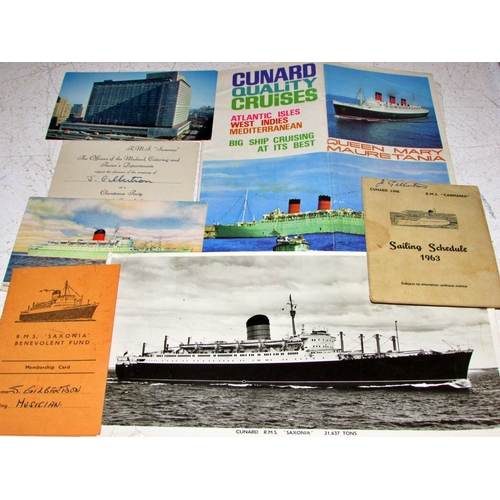 Collection of Ephemera to include Cunard items, etc, signed photographs ...