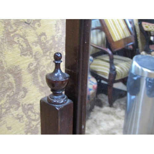 An Edwardian Queen Ann style cheval glass on swept supports, 162 cm ...