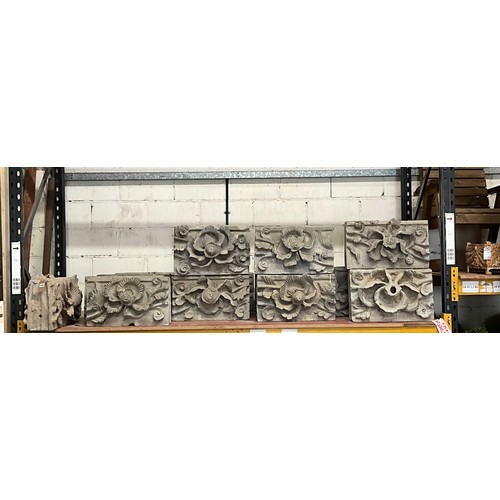 An impressive group of 21 Chinese fired clay / stoneware architectural ...