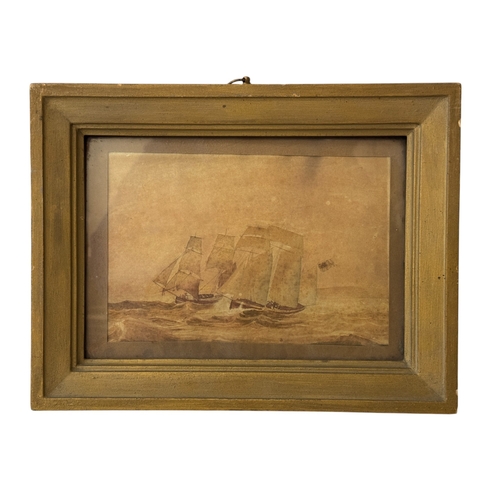 Anthony H. Cooke (d.1823) Two ships on turbulent seas, watercolour ...