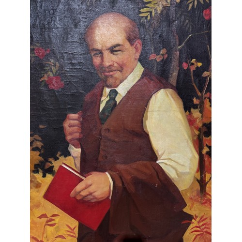 Socialist Realist School - Portrait of Lenin, oil on canvas, unsigned ...
